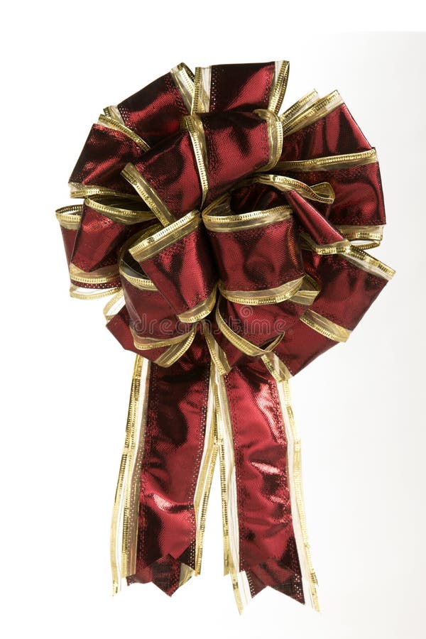 Red and Gold Christmas Bow stock photo. Image of isolated - 47909236