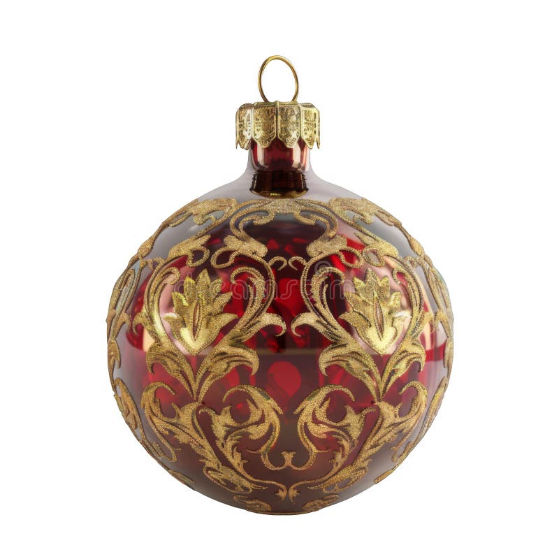 Red and Gold Christmas Ornament with Intricate Design Stock Image ...