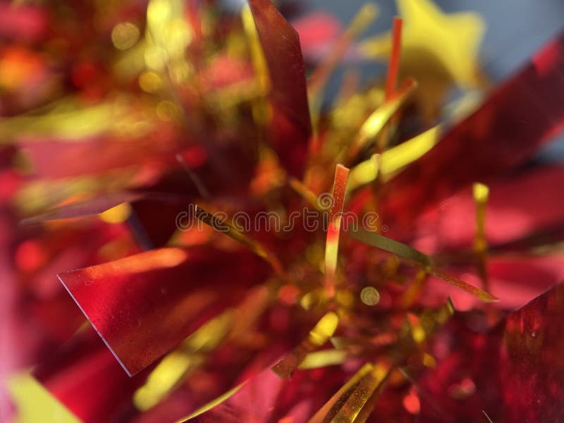Red and Gold Christmas Tinsel Stock Photo - Image of decorations ...
