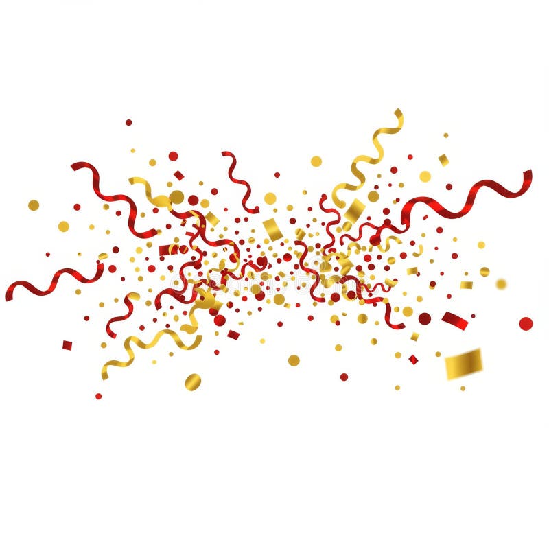 Red and Gold Confetti Celebration Background Stock Illustration ...