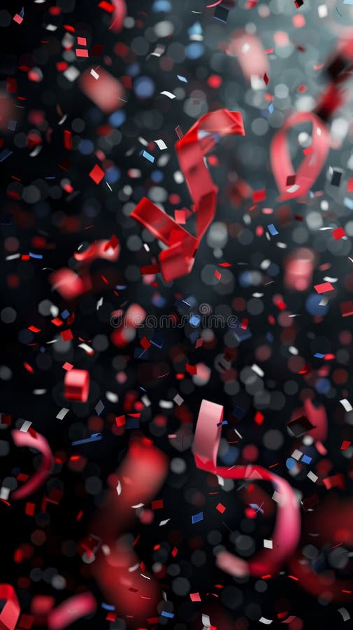 Red and Gold Confetti Falling Stock Image - Image of occasion, glitter ...