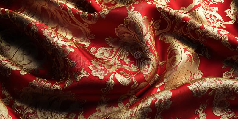 Red and Gold Damask Fabric Texture HighResolution Background Image ...