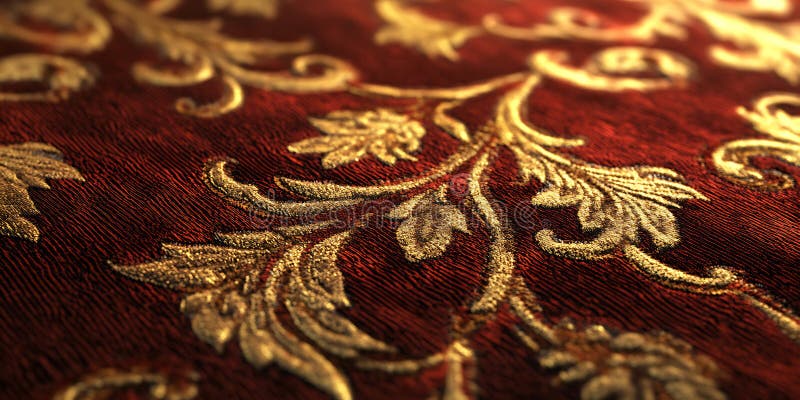 Red and Gold Damask Fabric Texture: Luxury Background Image Stock ...