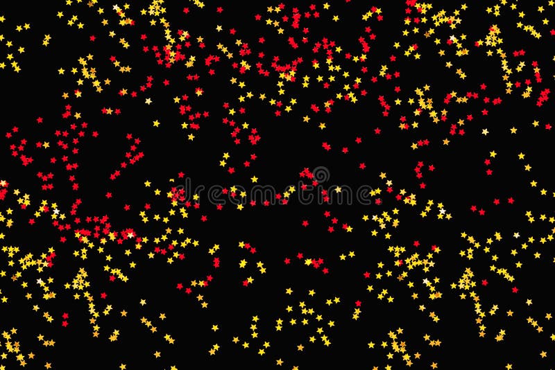 Red and Gold Decorative Stars on Black Background..Abstract Backdrop ...