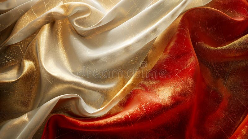Gold and red fabric draped stock illustration. Illustration of crumpled ...