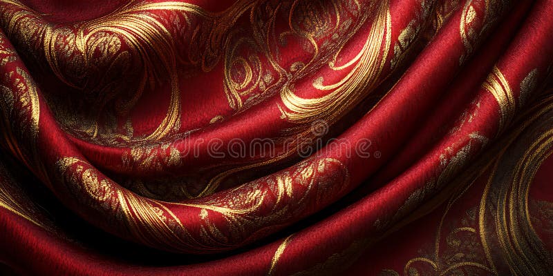 Red Gold Fabric Texture Background Image Stock Illustration ...