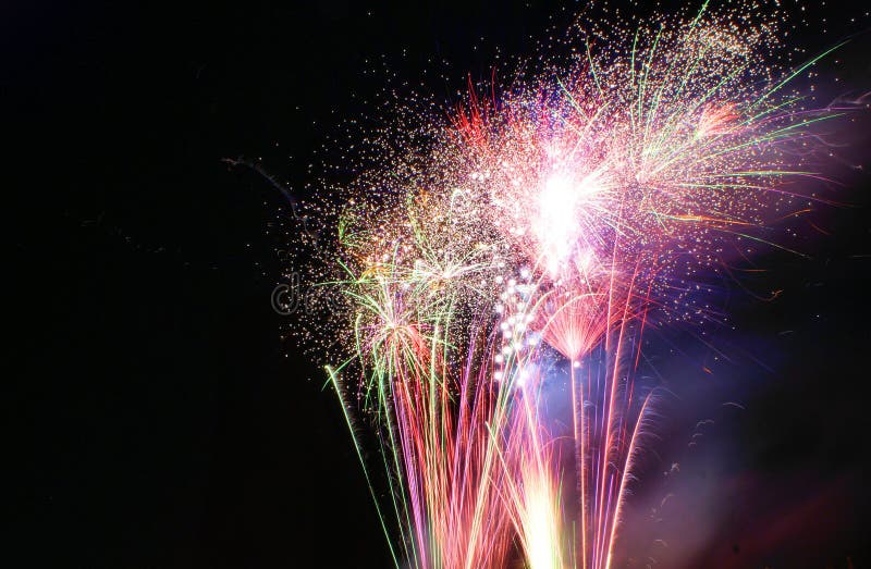 Red and Gold Fireworks stock photo. Image of year, fire - 11437680