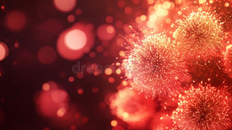 Red and Gold Fireworks Celebration Background Stock Illustration ...
