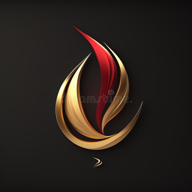 Red and Gold Flame Symbol Logo, AI-generated. Stock Illustration ...