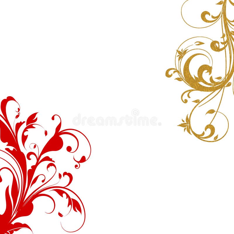Red gold flourish swirls stock illustration. Illustration of luxury ...
