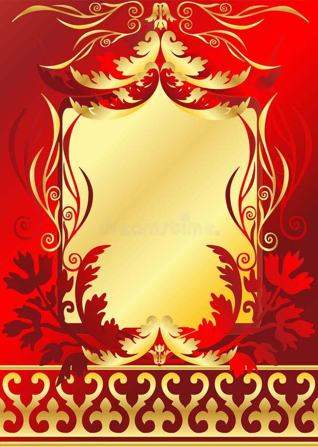 Red and gold frame stock vector. Illustration of greetings - 9794268
