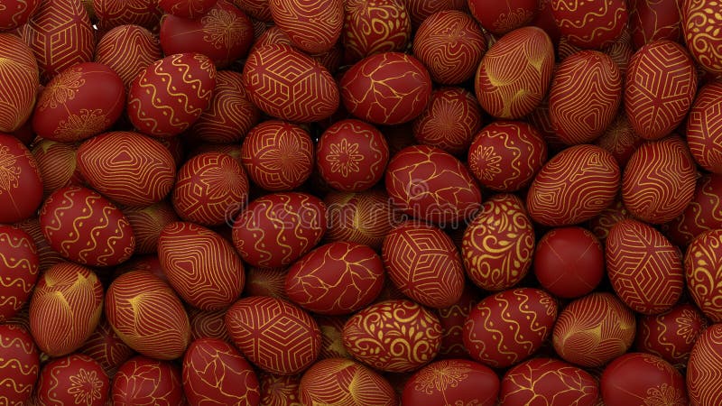 Red and Gold Full Screen Easter Egg Background Stock Illustration ...