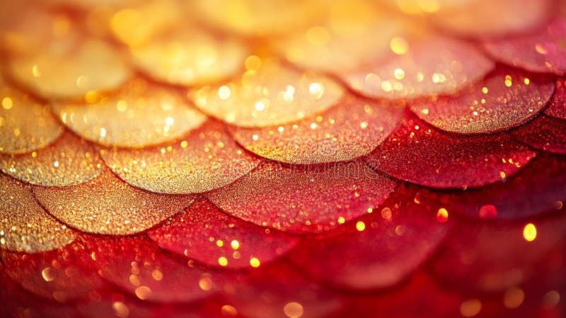 Red and Gold Glittering Scales Shimmer Brightly Stock Illustration ...