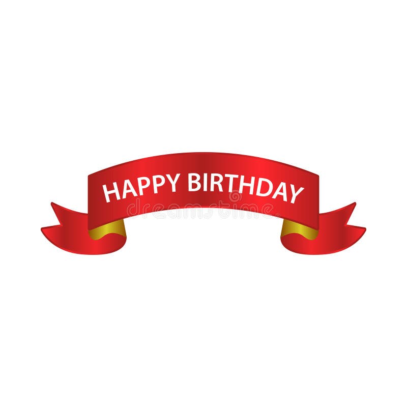 Red and Gold Happy Birthday Banner Design Vector Stock Vector ...
