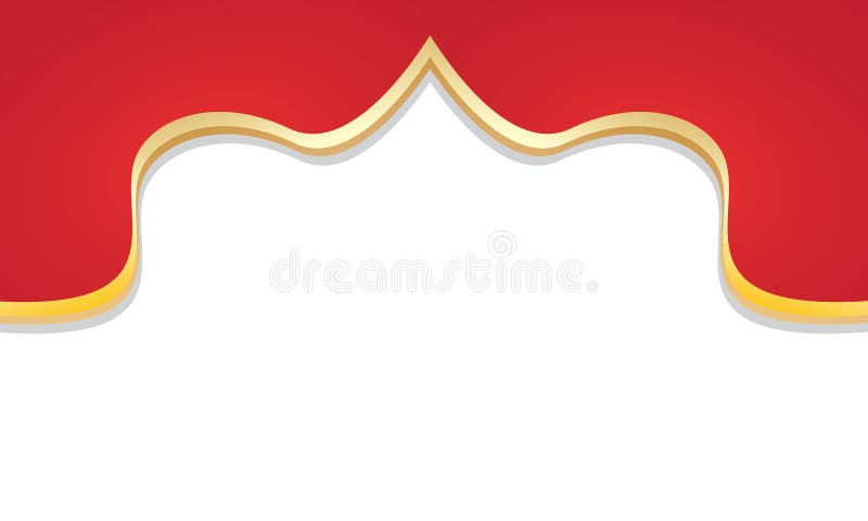 Red Gold Islamic Border Frame Greeting Background Stock Illustration ...