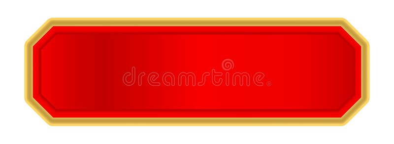Red Gold Label for Banner, Red Luxury Golden Frame, Red Name Plate ...