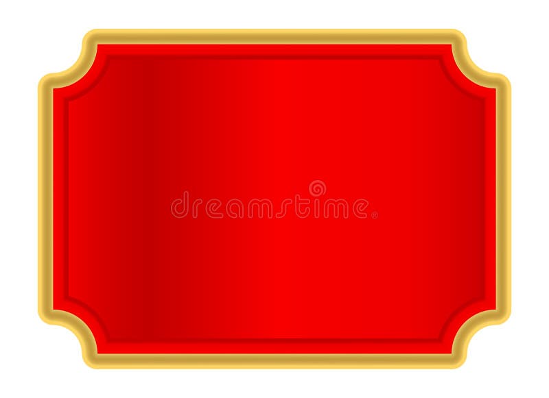 Red Gold Label for Banner, Red Luxury Golden Frame, Red Name Plate ...