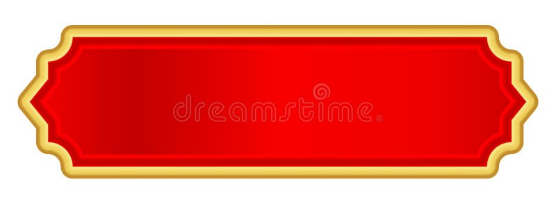 Red Gold Label for Banner, Red Luxury Golden Frame, Red Name Plate ...