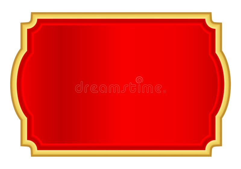 Red Gold Label for Banner, Red Luxury Golden Frame, Red Name Plate ...