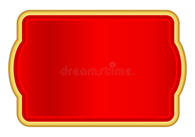 Red Gold Label for Banner, Red Luxury Golden Frame, Red Name Plate ...