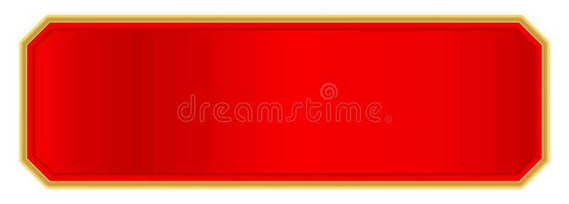Red Gold Label for Banner, Red Luxury Golden Frame, Red Name Plate ...
