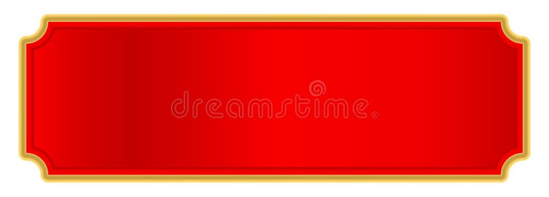Red Gold Label for Banner, Red Luxury Golden Frame, Red Name Plate ...