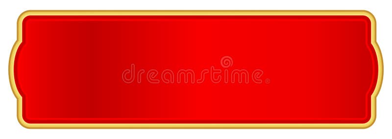 Red Gold Label for Banner, Red Luxury Golden Frame, Red Name Plate ...