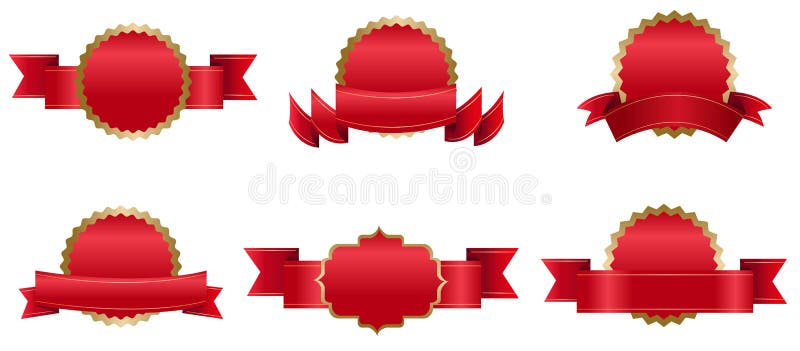 Red and Gold Labels Set stock vector. Illustration of sticker - 212981934