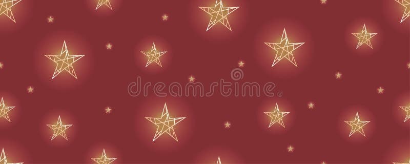 Red Gold Light Shining Stars Pattern Background Stock Vector ...