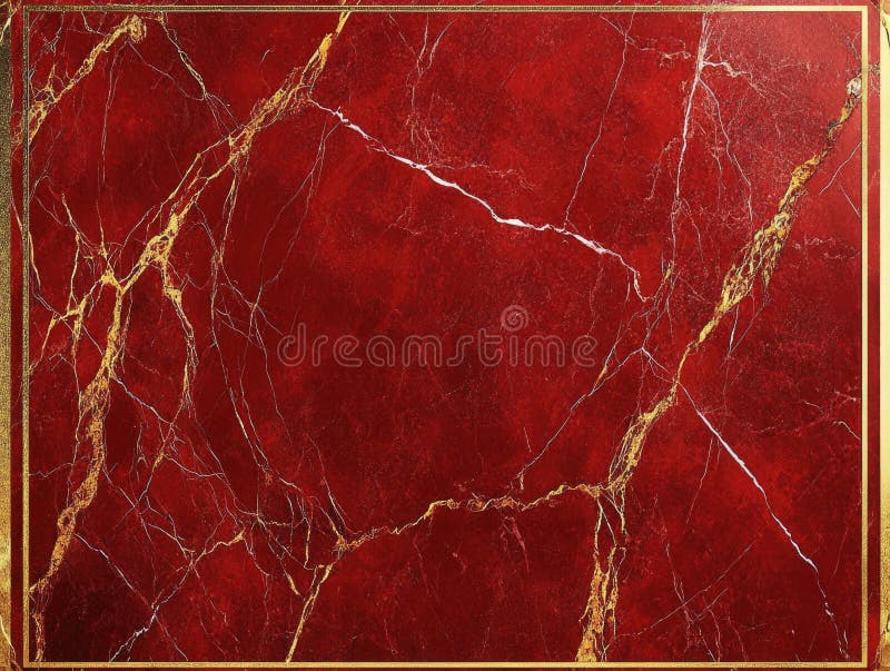 Red and Gold Marble Background with Frame Stock Image - Image of ...
