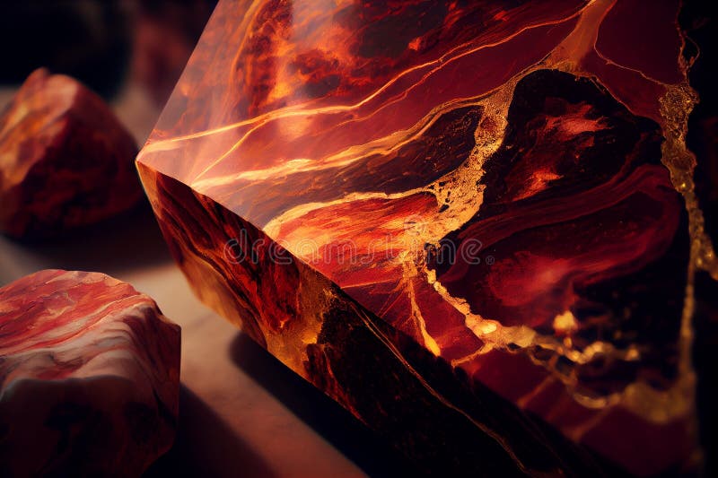 Red and Gold Marble Stone Texture,generative Ai Stock Illustration ...