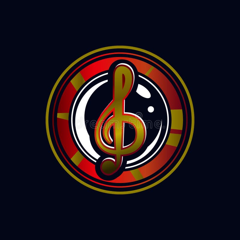 Red and Gold Music Tone Logo Design Vector Stock Vector - Illustration ...