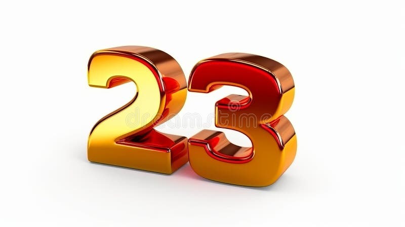 A Red and Gold Number Three on a White Background. Generative Ai Stock ...