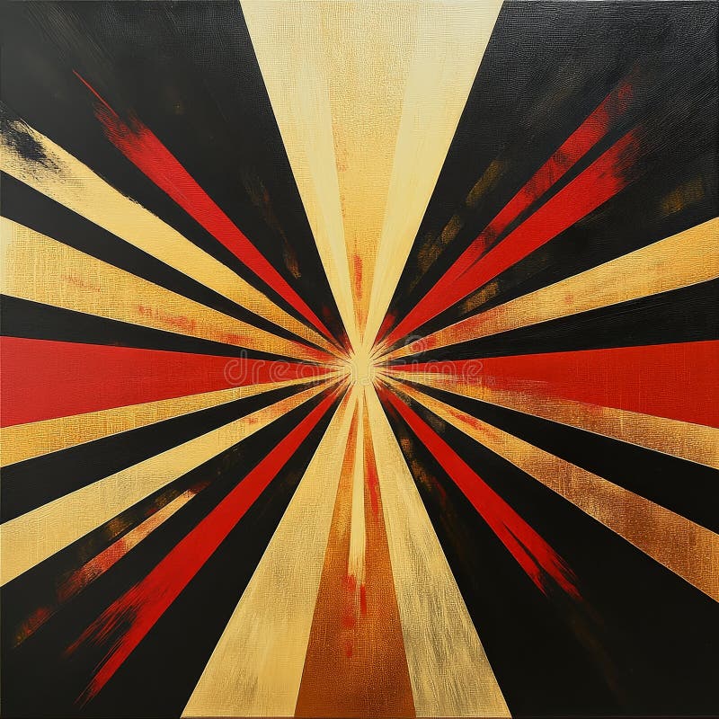 Red and Gold Rays of Light Exploding from Central Point on Black ...