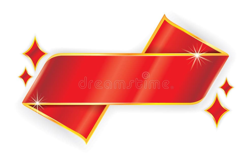 Red Gold Ribbon Banner. Vector Gradient Banner Illustration Stock ...