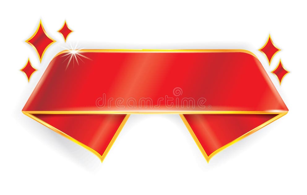 Red Gold Ribbon Banner. Vector Gradient Banner Illustration Stock ...