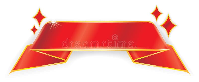 Red Gold Ribbon Banner. Vector Gradient Banner Illustration Stock ...