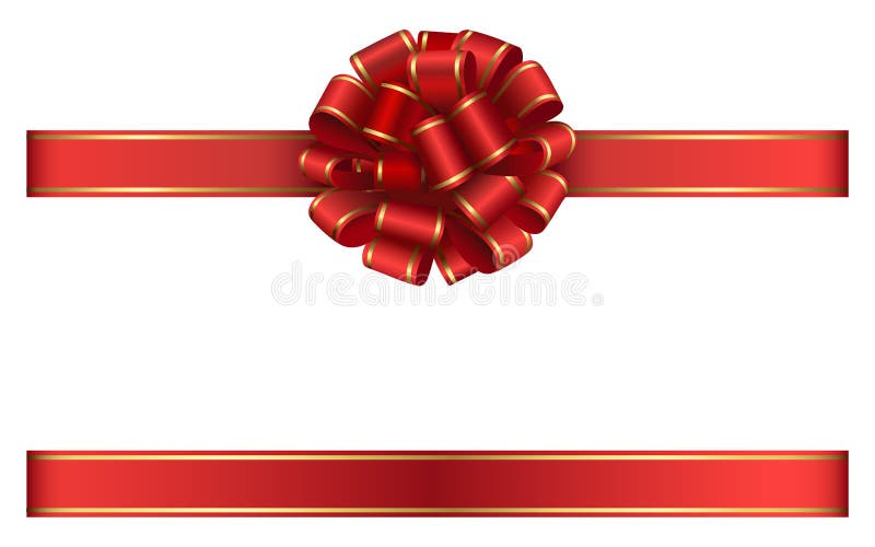 Red and Gold Ribbon with Bow Stock Vector - Illustration of card, wrap ...