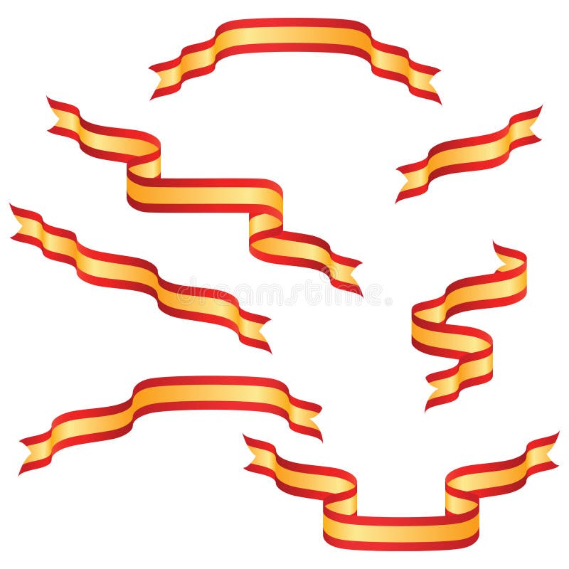 Red and Gold Ribbon Designs Stock Vector - Illustration of vector ...