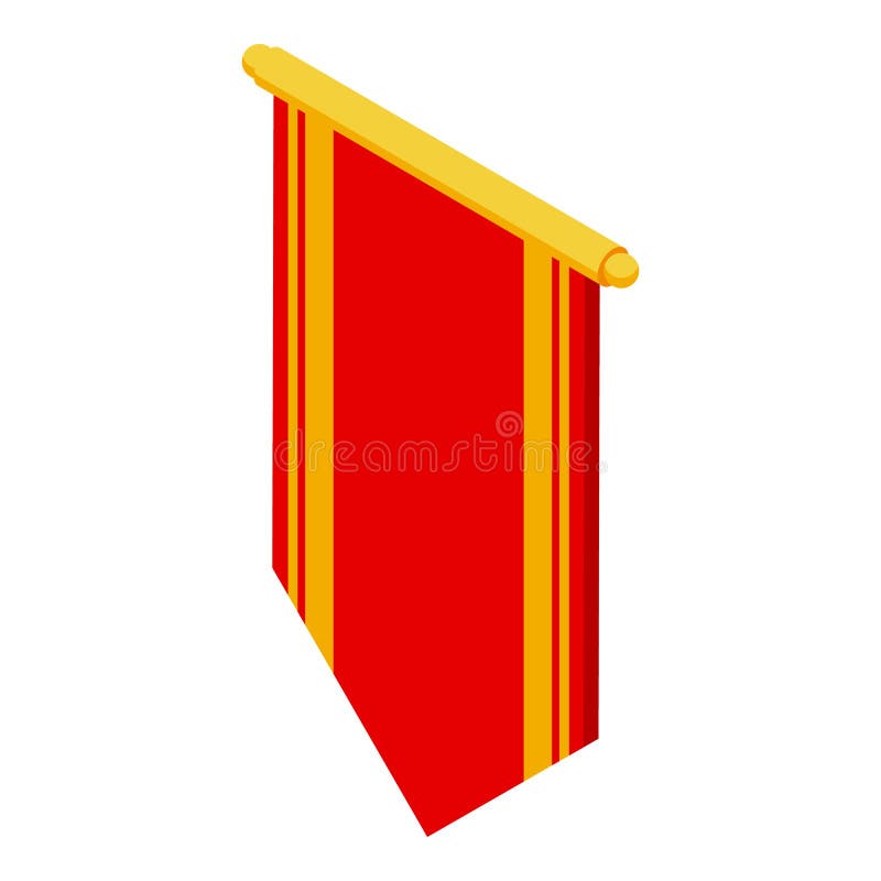Red Gold Roll Icon Isometric Vector. Chinese Scroll Stock Vector ...