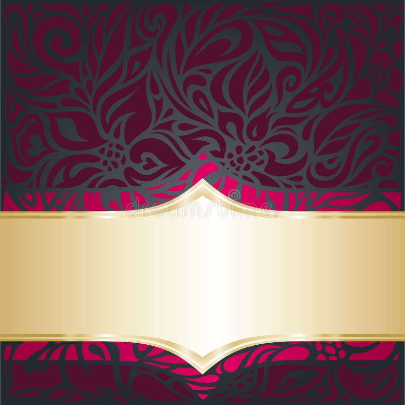 Red and Gold Royal Luxury Vintage Invitation Template Stock Vector ...