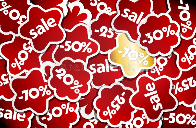 Red and Gold Sale Stickers. Stock Vector - Illustration of advertising ...