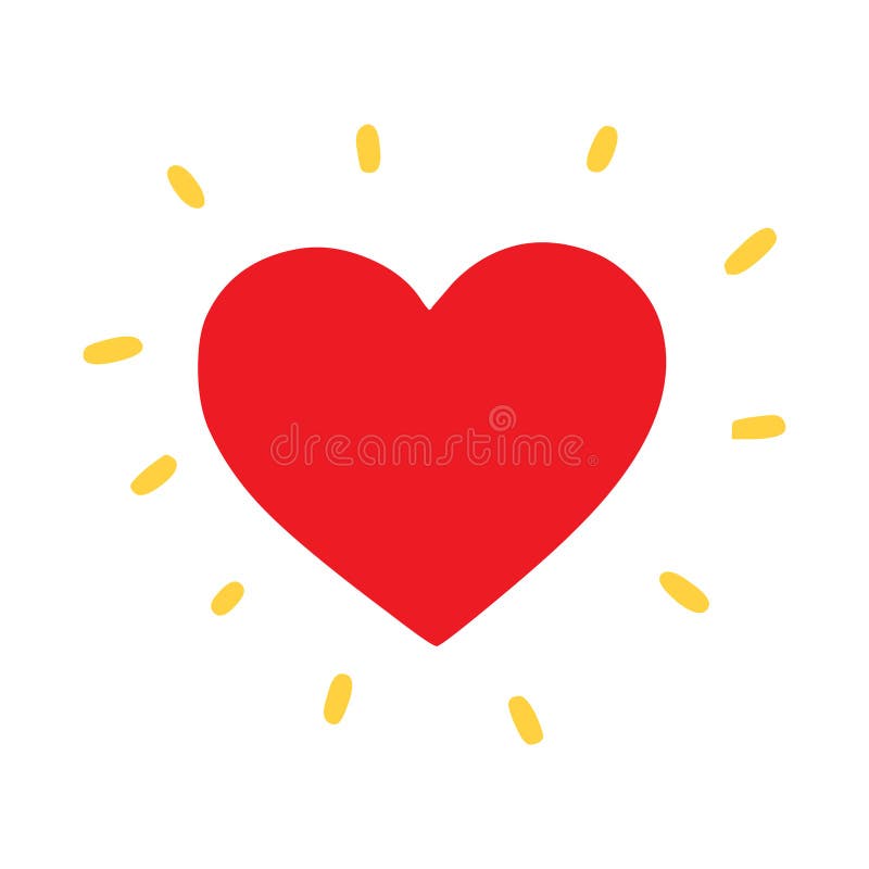 Red and Gold Shining Heart Icon Stock Vector - Illustration of luxury ...