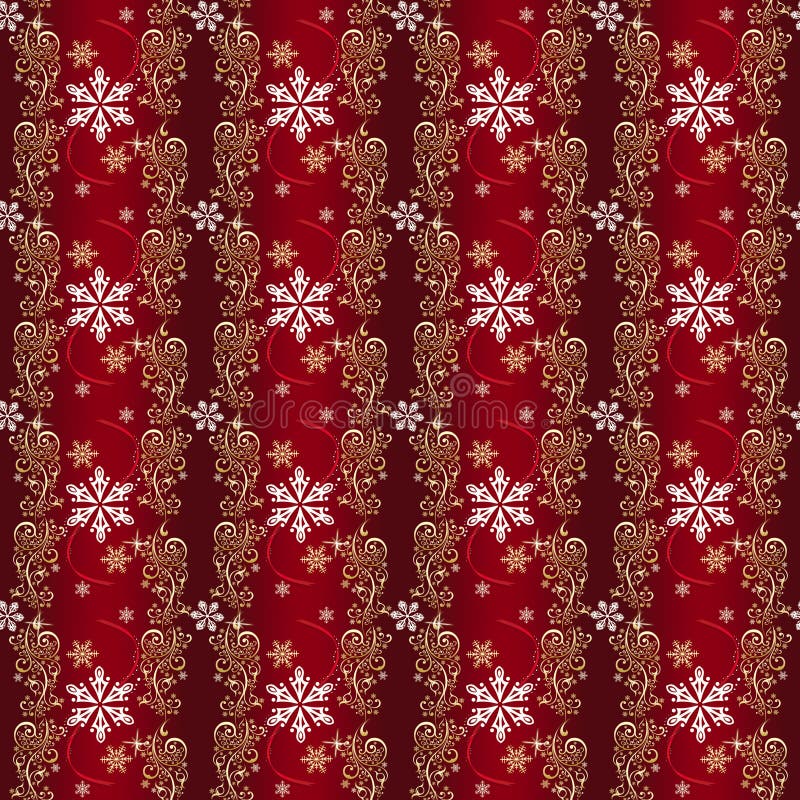 Red and Gold and Silver Christmas Wrapping Paper Stock Illustration ...