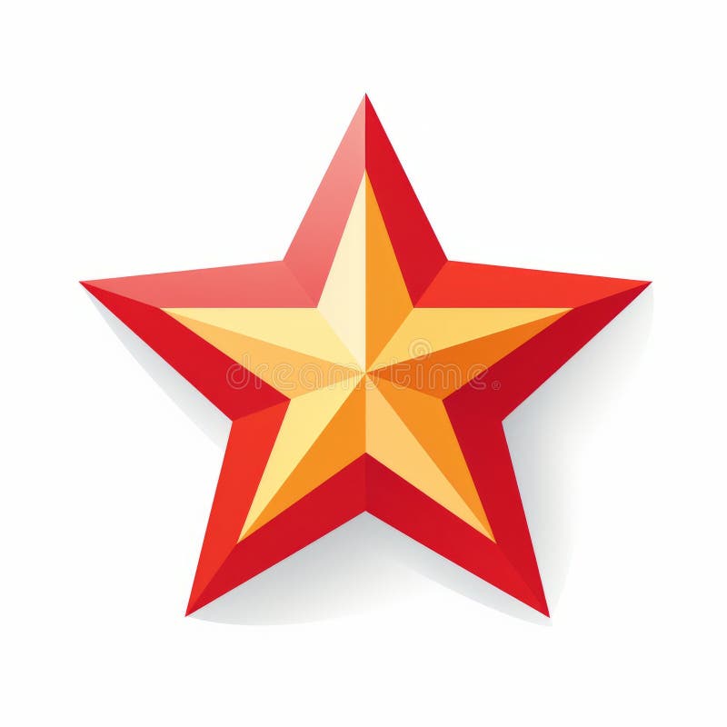 A Red and Gold Star on a White Background Stock Illustration ...