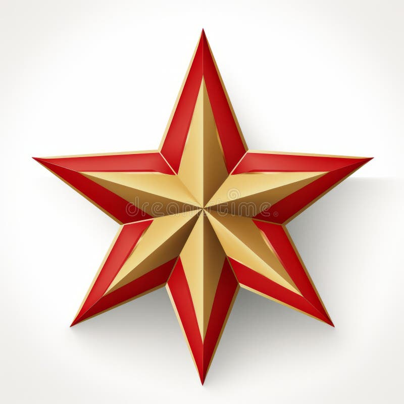 A Red and Gold Star on a White Background Stock Illustration ...