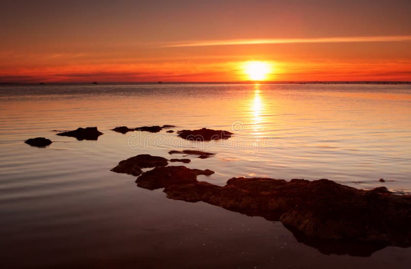 Red-Gold Sunset stock image. Image of gold, australia - 1235695