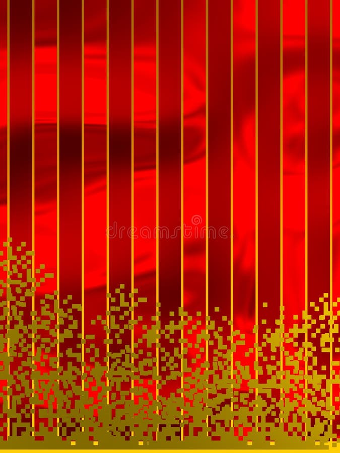 Red and Gold Svertical Stripes with Golden Pixels Stock Illustration ...