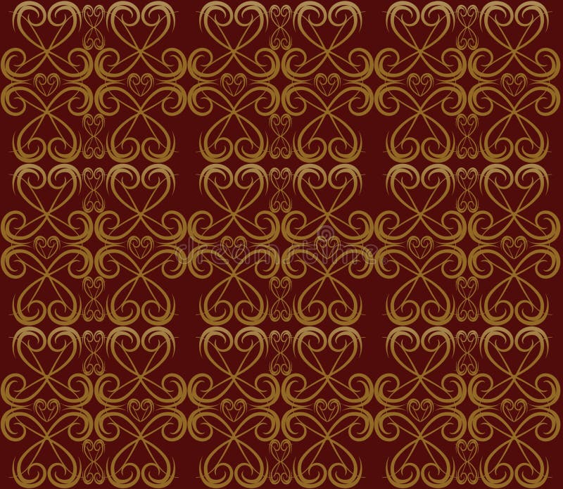 Red and Gold Swirl Pattern stock illustration. Illustration of elegant ...