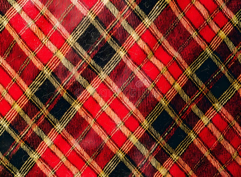 Red and Gold Tartan Plaid Wool Fabric Background Stock Illustration - Illustration of fabric ...